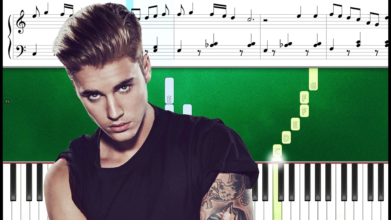 Justin Bieber - Off My Face (Piano Tutorial Sheets)