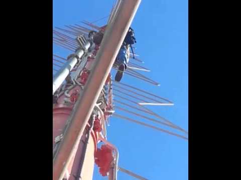 Climbing the Batwings to 1602 feet.