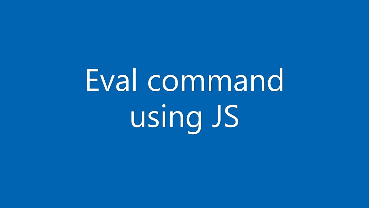 BDFD Tutorial - Eval (js)