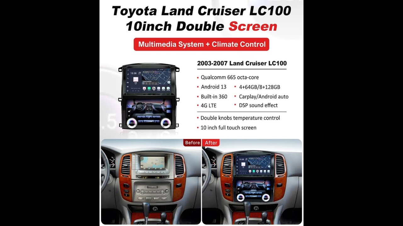 Toyota Land Cruiser LC100 Android Car Radio Climate Control Panel Upgrade #navihua #carmodification