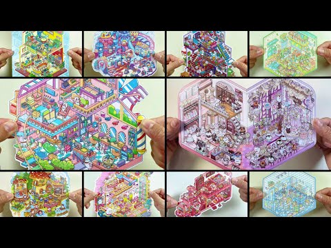 [ASMR]DIY 10 different scene stickers ~ Relaxing videos ~