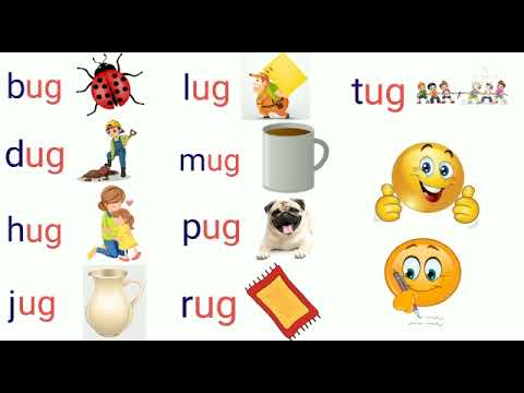 Letter 'u' blending (ug) / CVC Words / Word Family -ug / Phonics for kids/Reading Three Letter Words