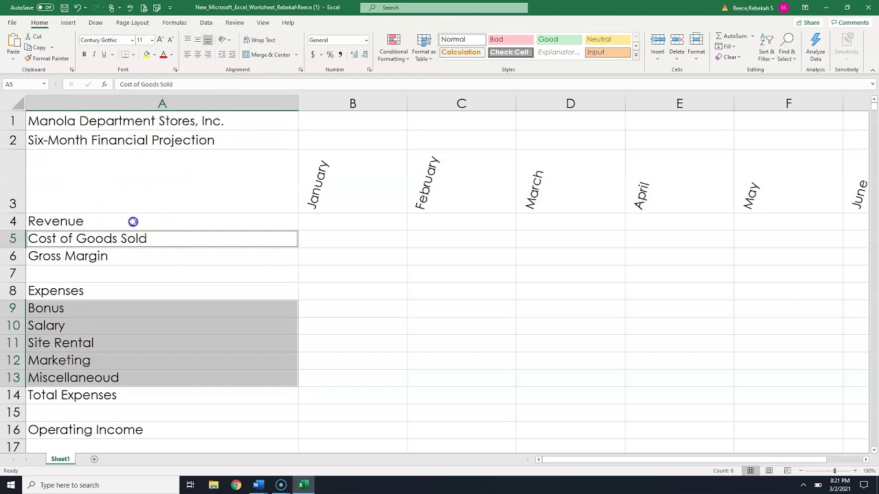Excel Module 3 Textbook Project