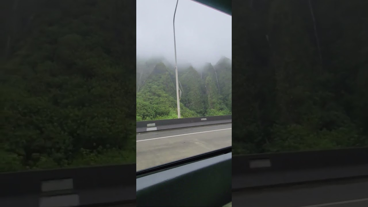 Waterfalls in Ko'olau Mountains along H3 on Oahu 3/14/26 after heavy rain.