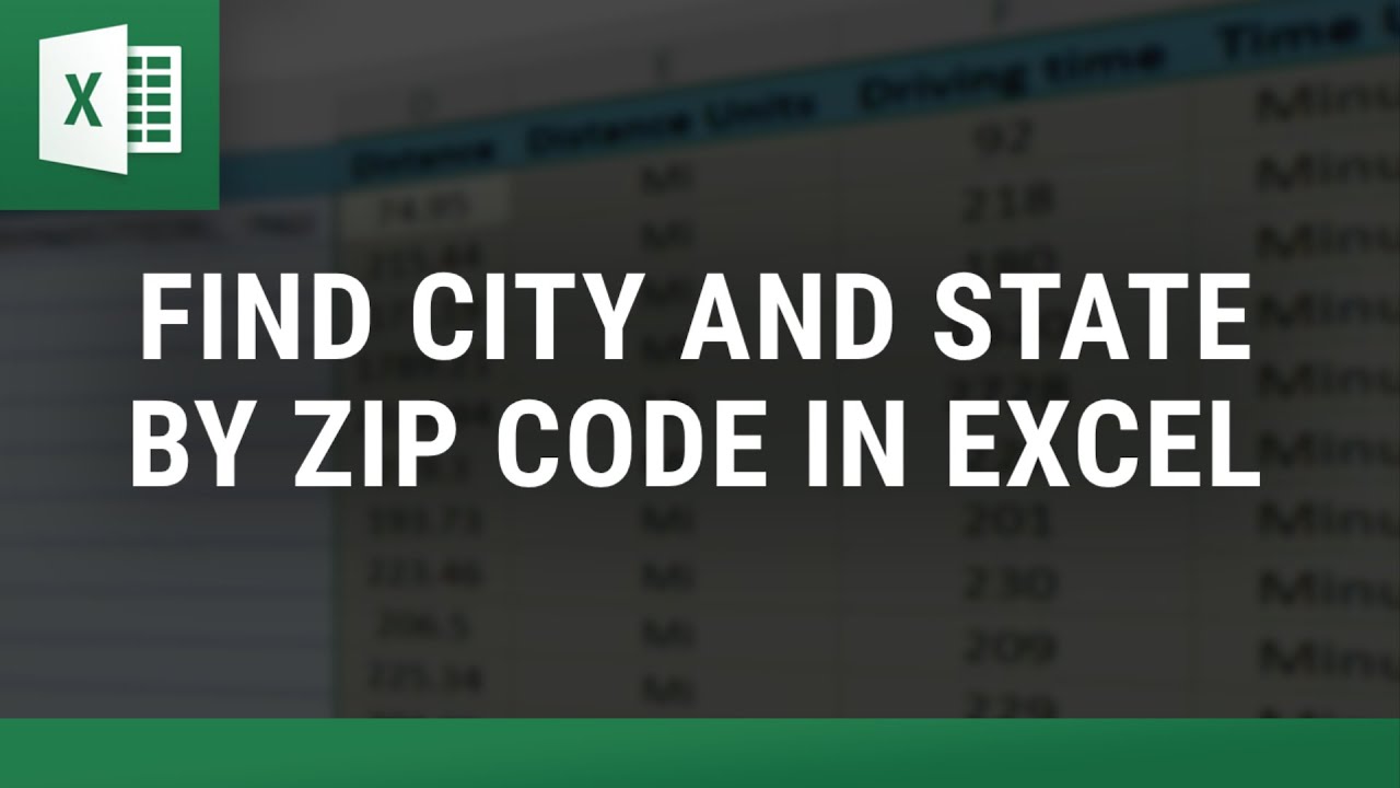 Find City and State by Zip Code directly in Excel