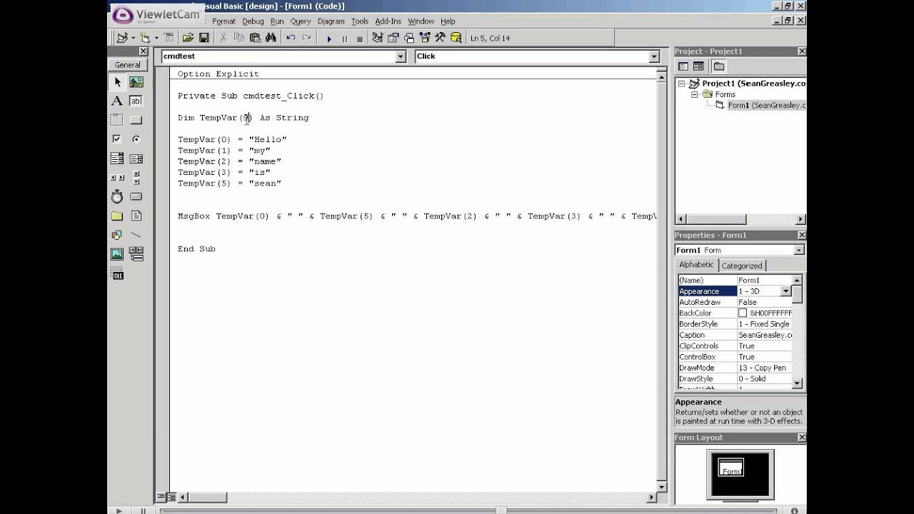 Visual Basic (VB) Tutorial - 5.2 - Arrays [TutorialGenius.com]