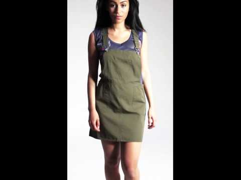 Khaki Green Dungaree Dress (Skirtall)