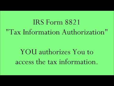 IRS Form 8821 - YOU authorizes You