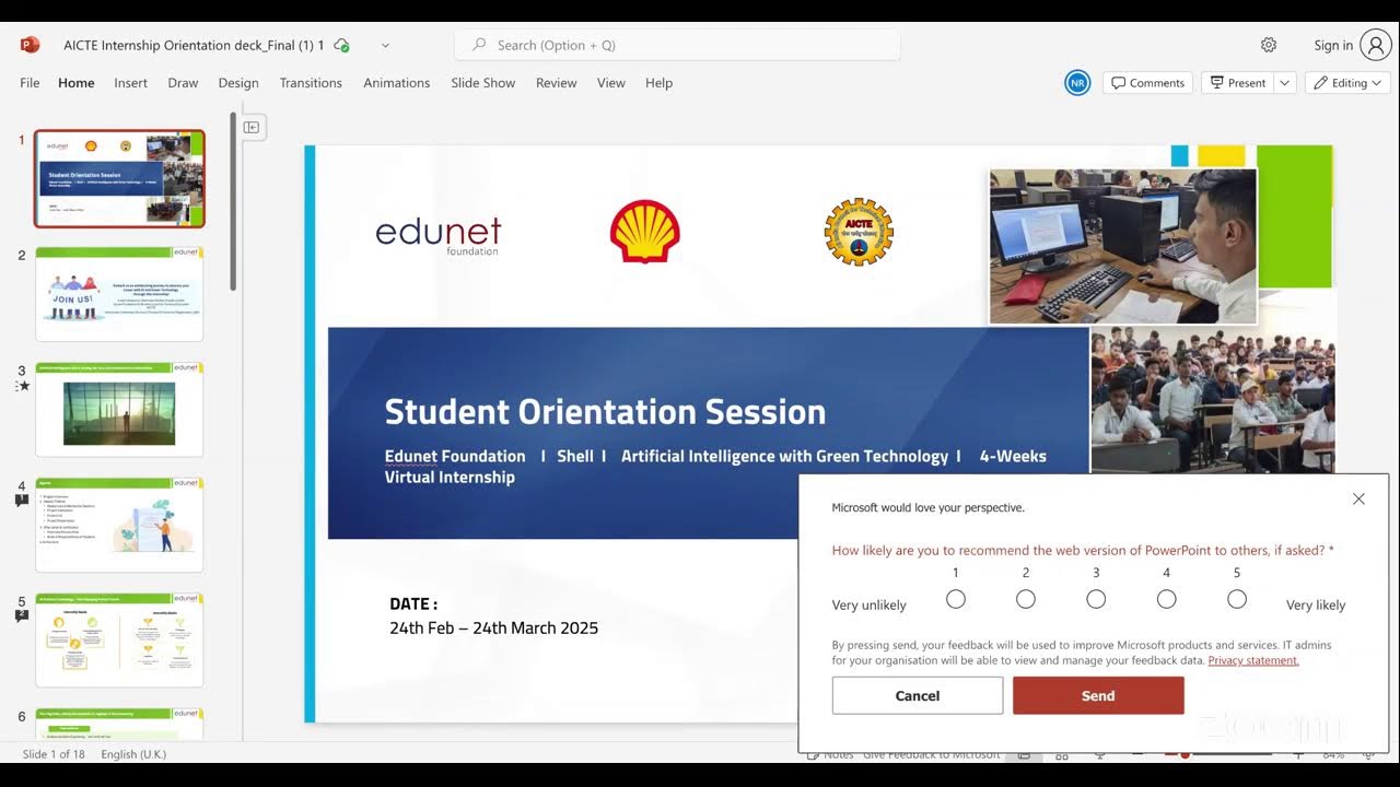 AICTE Shell Internship _ Orientation Session on Artificial Intelligence with Green Skills