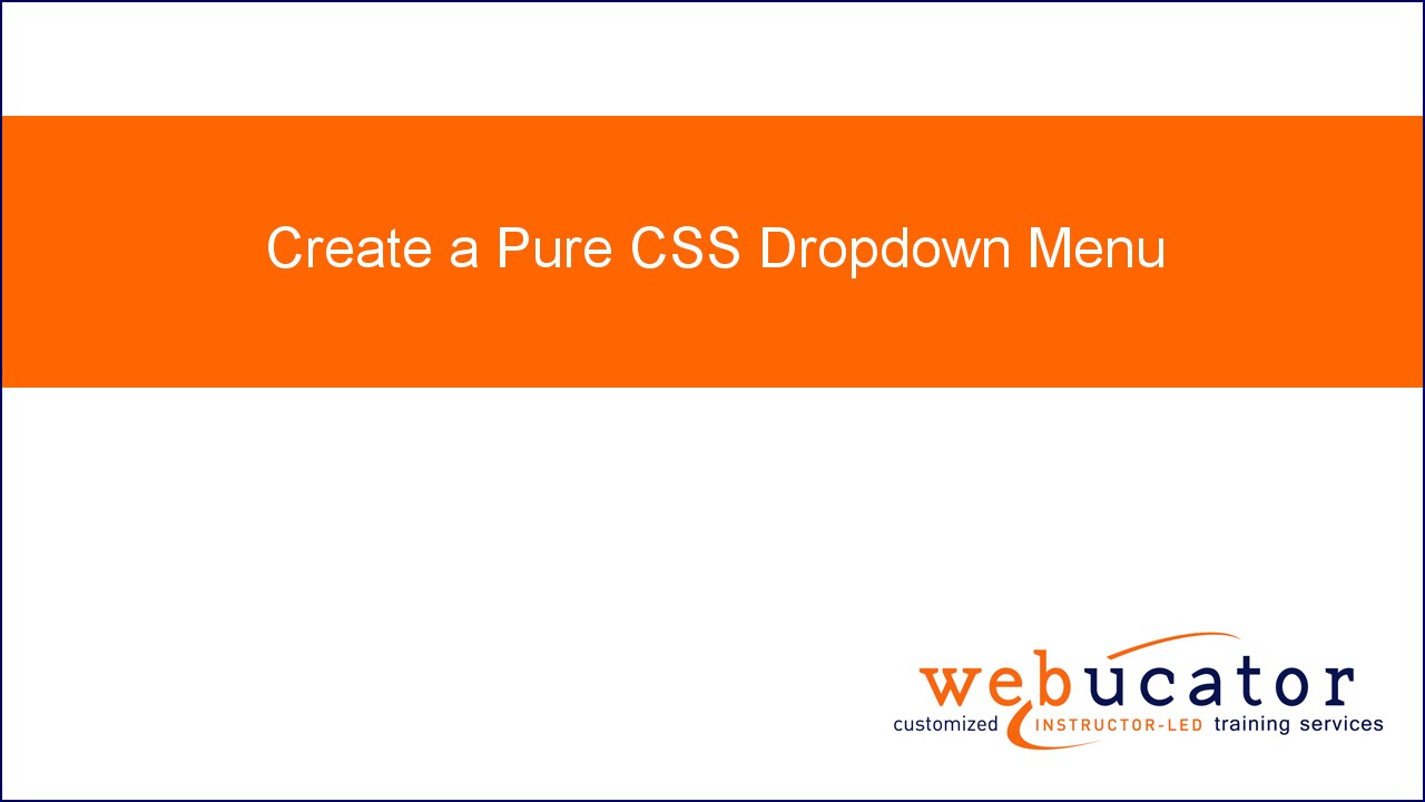 Create a Pure CSS Dropdown Menu