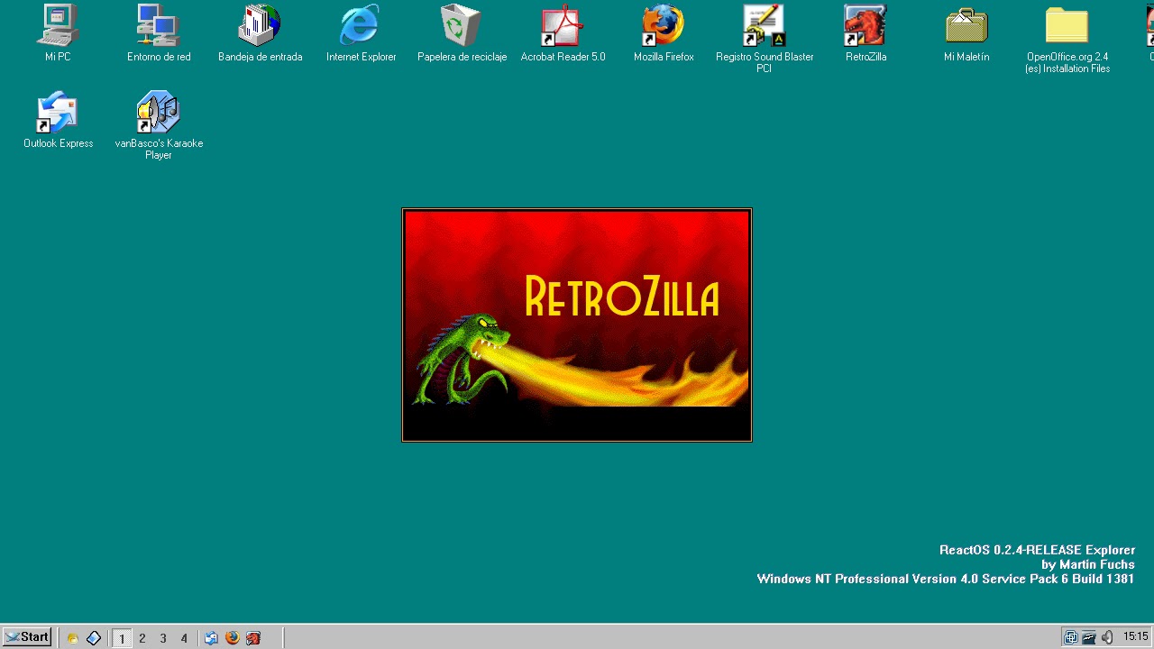 ReactOS 0.2.4 Explorer on Windows NT 4 SP6 + few programs