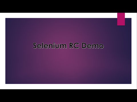 Selenium RC (Remote Control) Demo