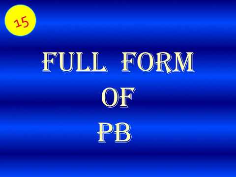 FULL FORM OF PB