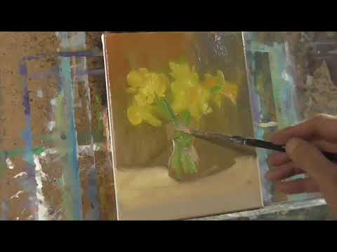 "Daffodils" Oil Painting Demo REALTIME ASMR version by Peter Chorao
