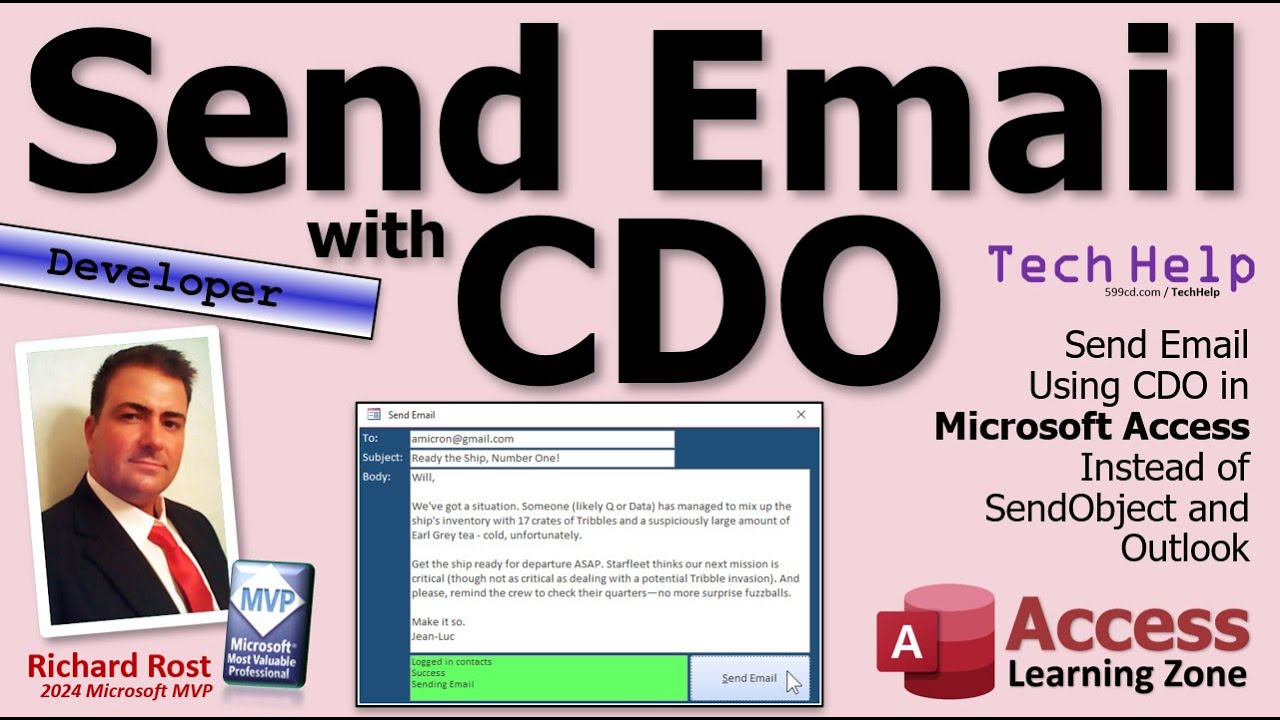 Send Email Using CDO in Microsoft Access Instead of DoCmd.SendObject and Outlook