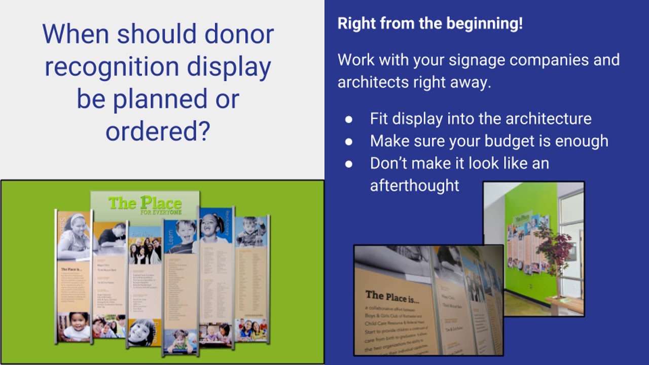 How to: Plan a Donor Recognition Display