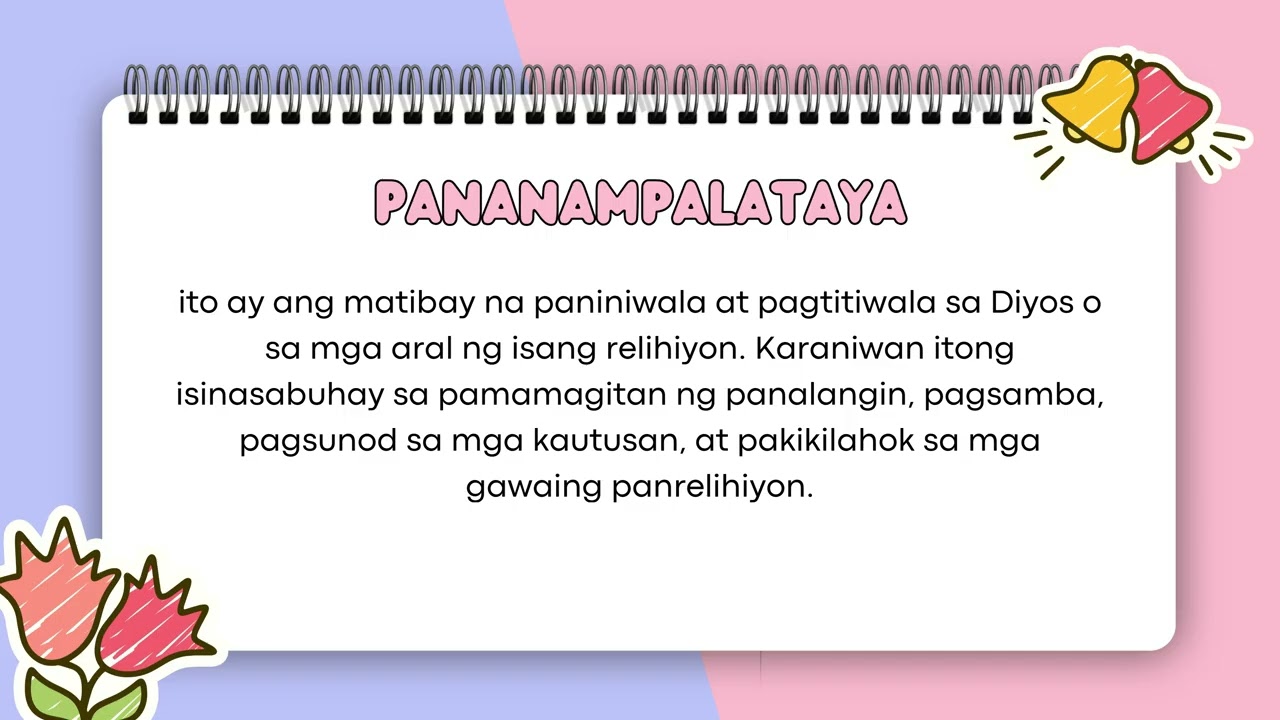 Espiritwalidad at Pananampalataya, ESP Grade 10