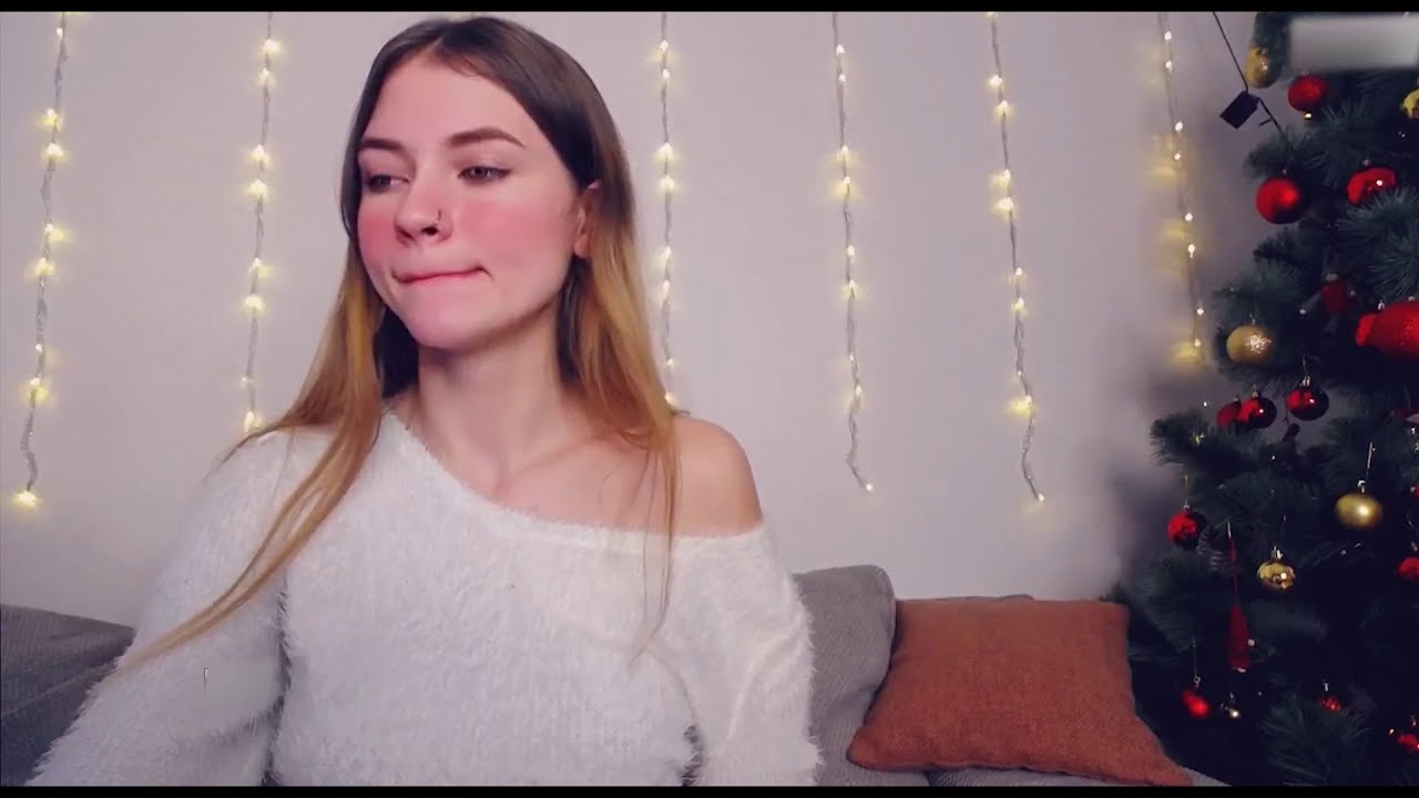 pretty pink girl on webcam
