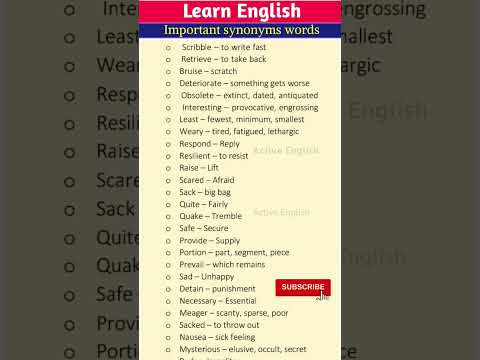 Synonyms important Vocabulary in English #learnenglish #spokenenglish #shorts