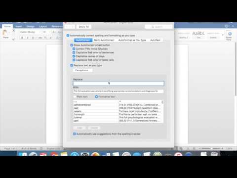 Using AutoCorrect to Help Write Psychological Reports