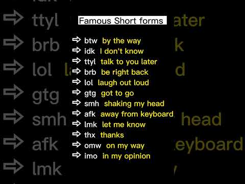 “Speak Smart with English Short Forms”