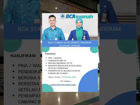 Lowongan Kerja Aprentice Programs Bank BCA Syariah Agustus 2023 MINIMAL S1 SEMUA JURUSAN