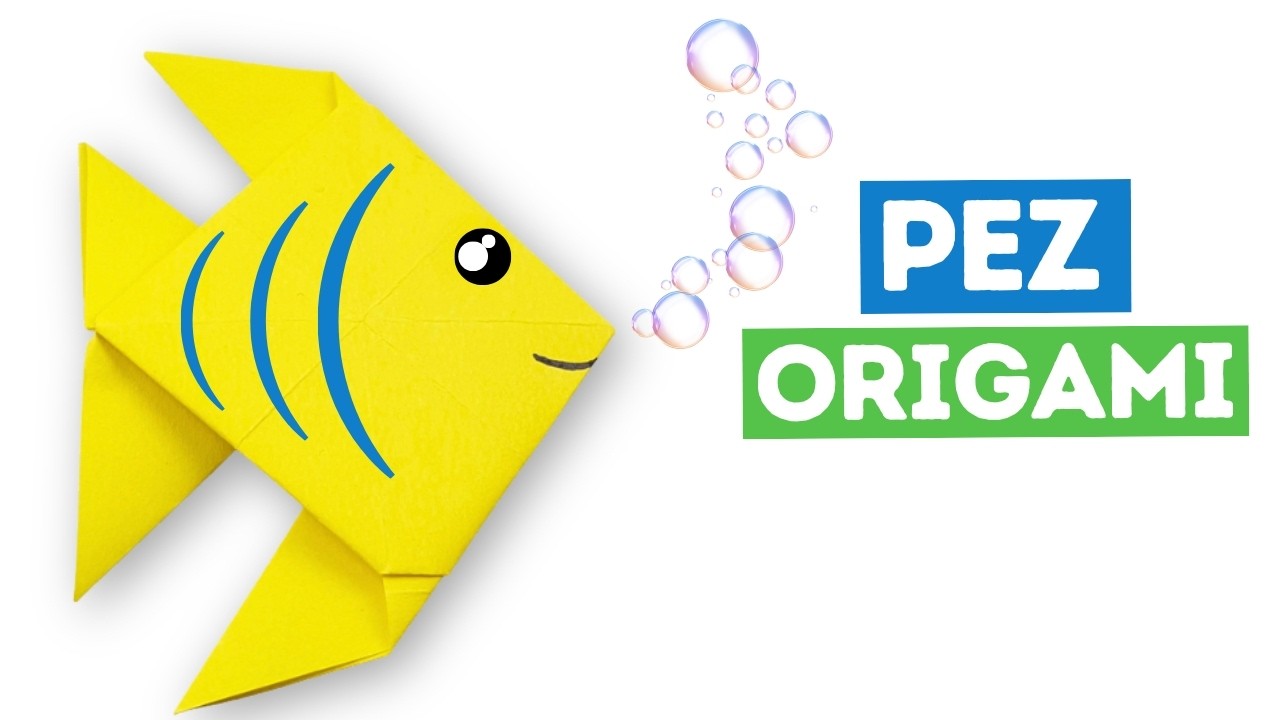 🐟 Cómo hacer un Pez de papel fácil y rápido - Origami fácil para niños y adultos