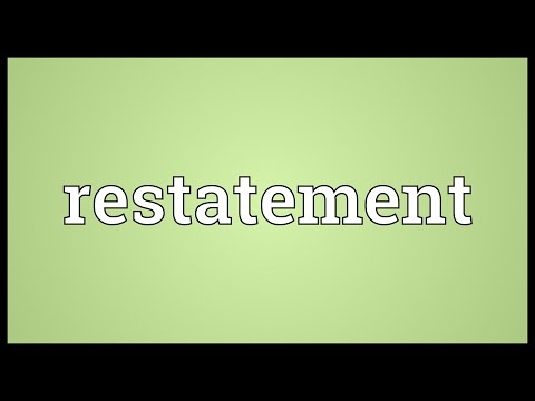 Restatement Meaning