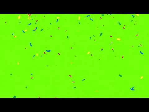 Confetti falling on green background 4K video free download