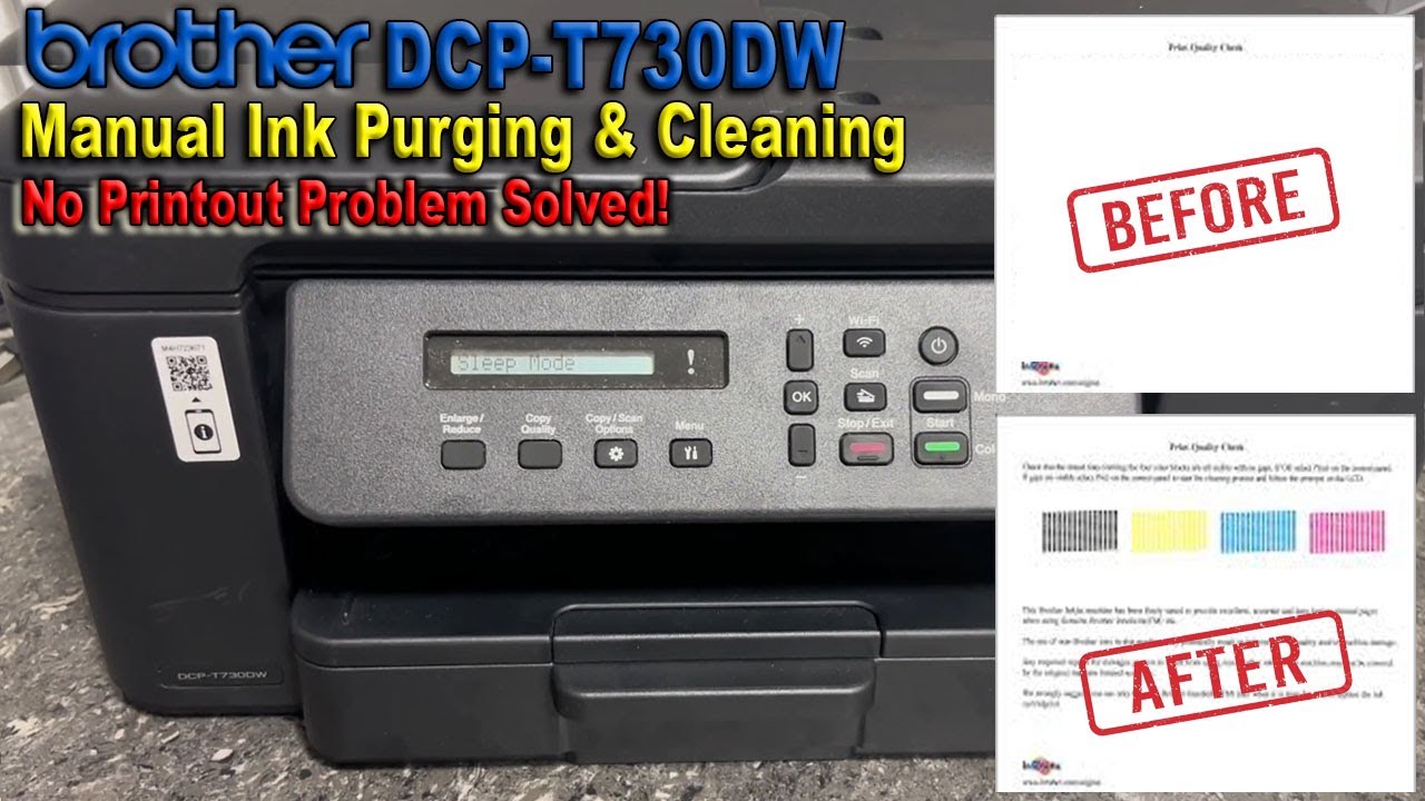 How to Fix No Printout Problem of Brother DCP T730DW Printer Manual Ink Purge and Printhead Cleaning