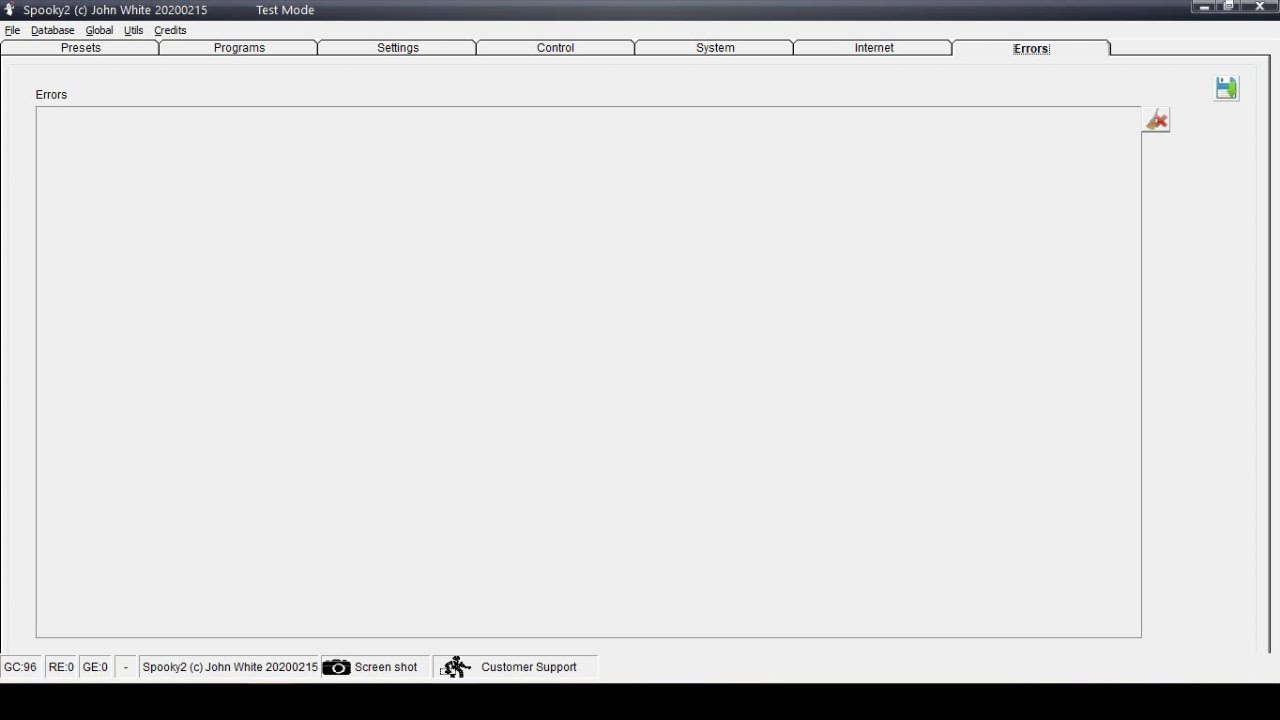 What is in Errors Tab?