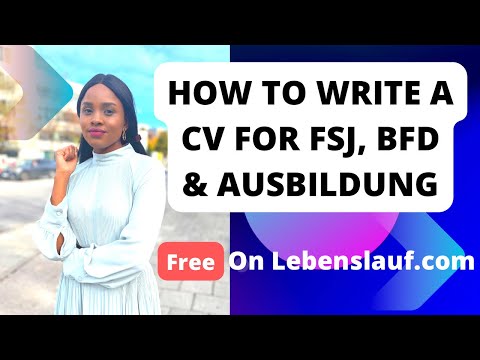How to write the best CV for Fsj, Bfd and Ausbildung | Lebenslauf