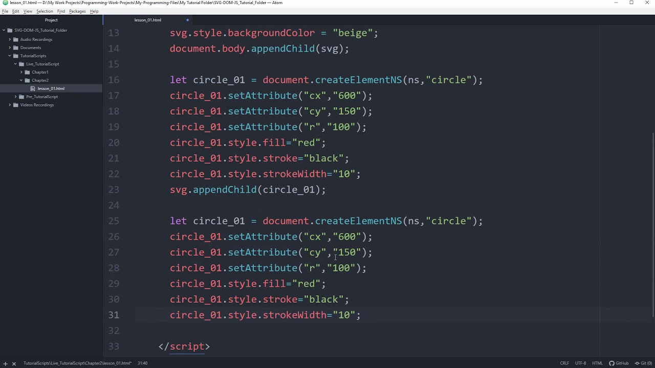 SVG web development for Beginners: Creating SVG With Javascript_01