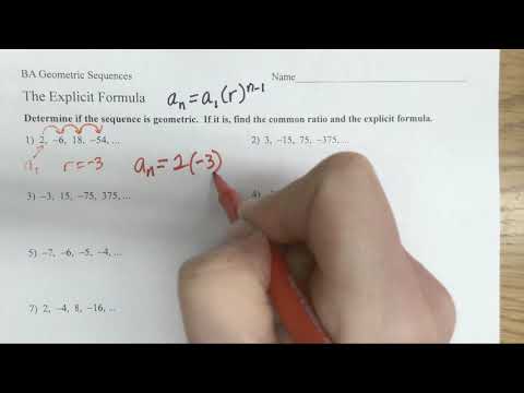 The Explicit Formula For a Geometric Sequence