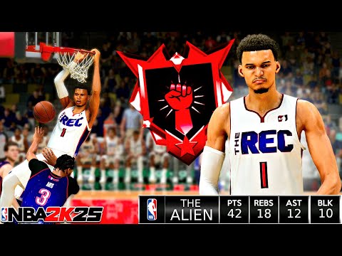 VICTOR WEMBANYAMA BUILD with LEGEND RISE UP DOMINATES REC RANDOMS in NBA 2K25!