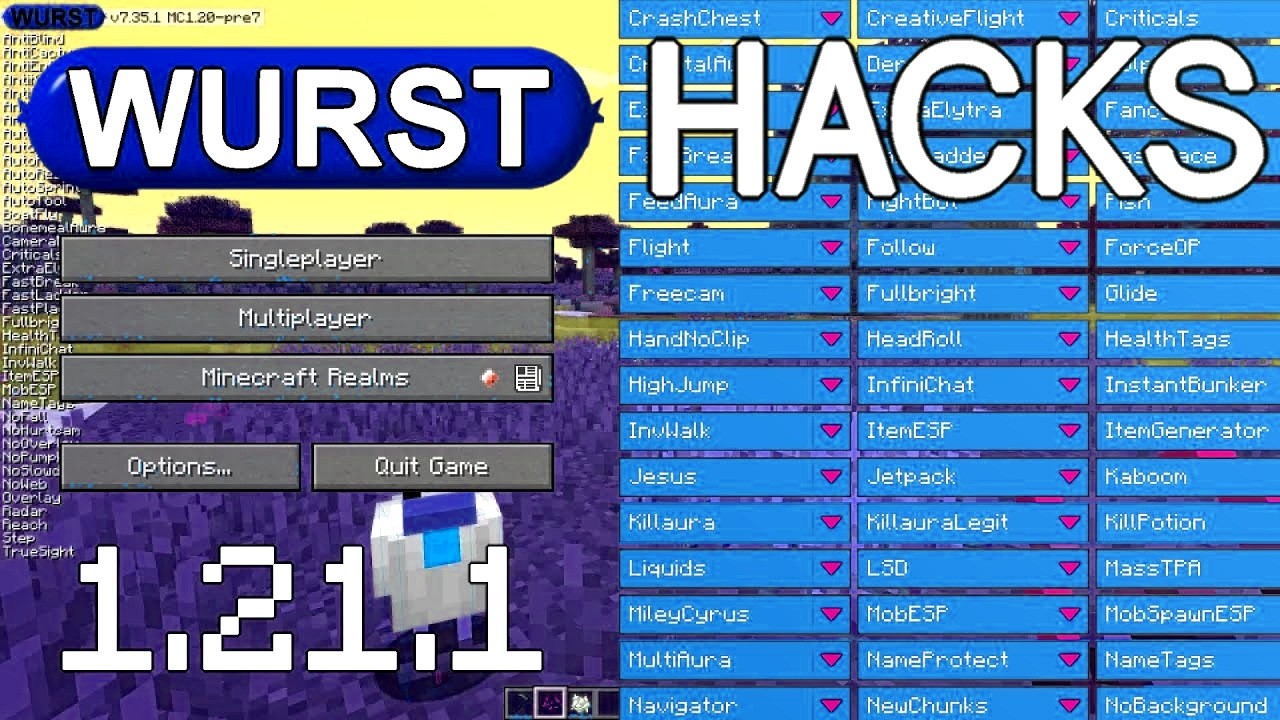 Wurst Hacked Client - The Legendary Java Client Updated for 2026 [1.21.1]