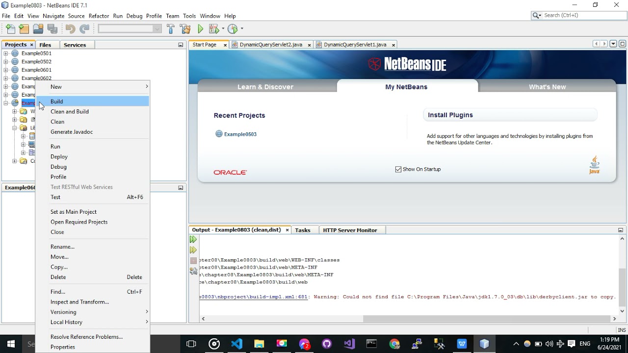 Netbeans java web programming library error