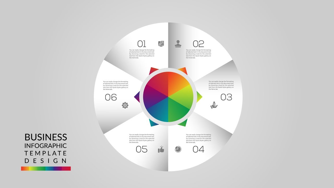 Business Infographic Design Concept With 6 Options - Illustrator Tutorial