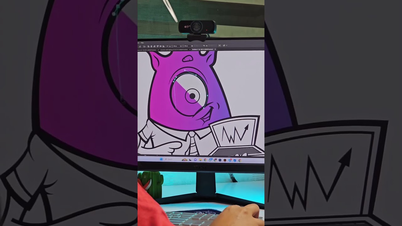 Cute Monster cartoon character - Mascot for a tech company.