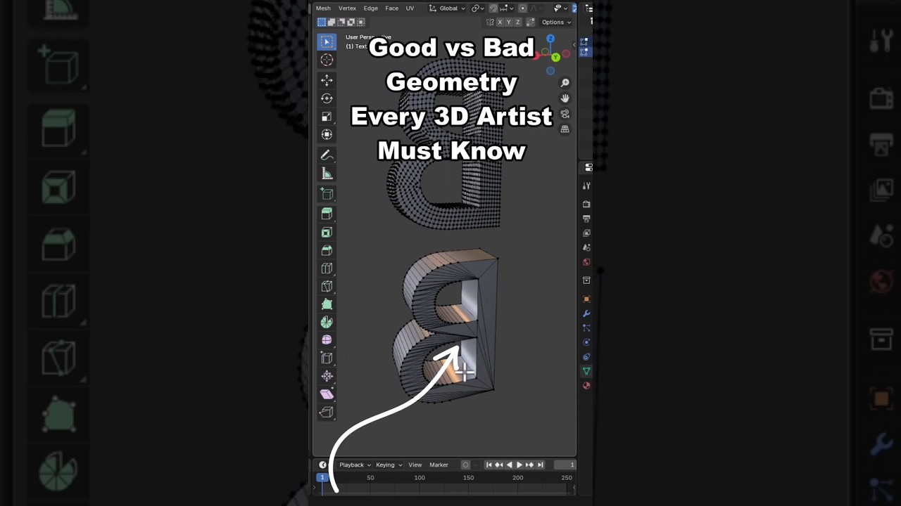 Fix Bad Geometry in Seconds! (Blender Remesh Trick) 🔥  #blendertutorial #3dmodeling #blendertips