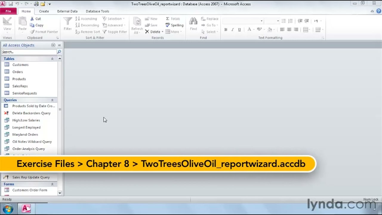 Access Tutorial - How to create a report