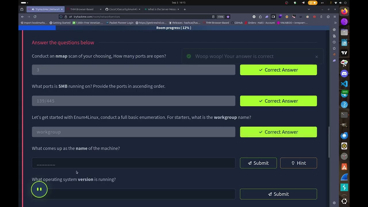 Network Services Tasks 1-4 TryHackMe Walkthrough