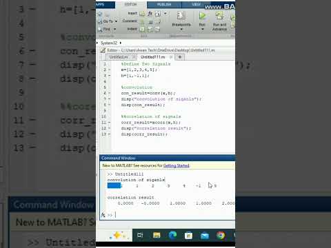 Correlation of two signals Matlab code