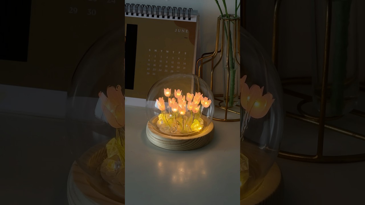 😭🌷straight out of Pinterest!!  #trending #aesthetic #diy #viral #tuliplamp #tulip #deskdecor