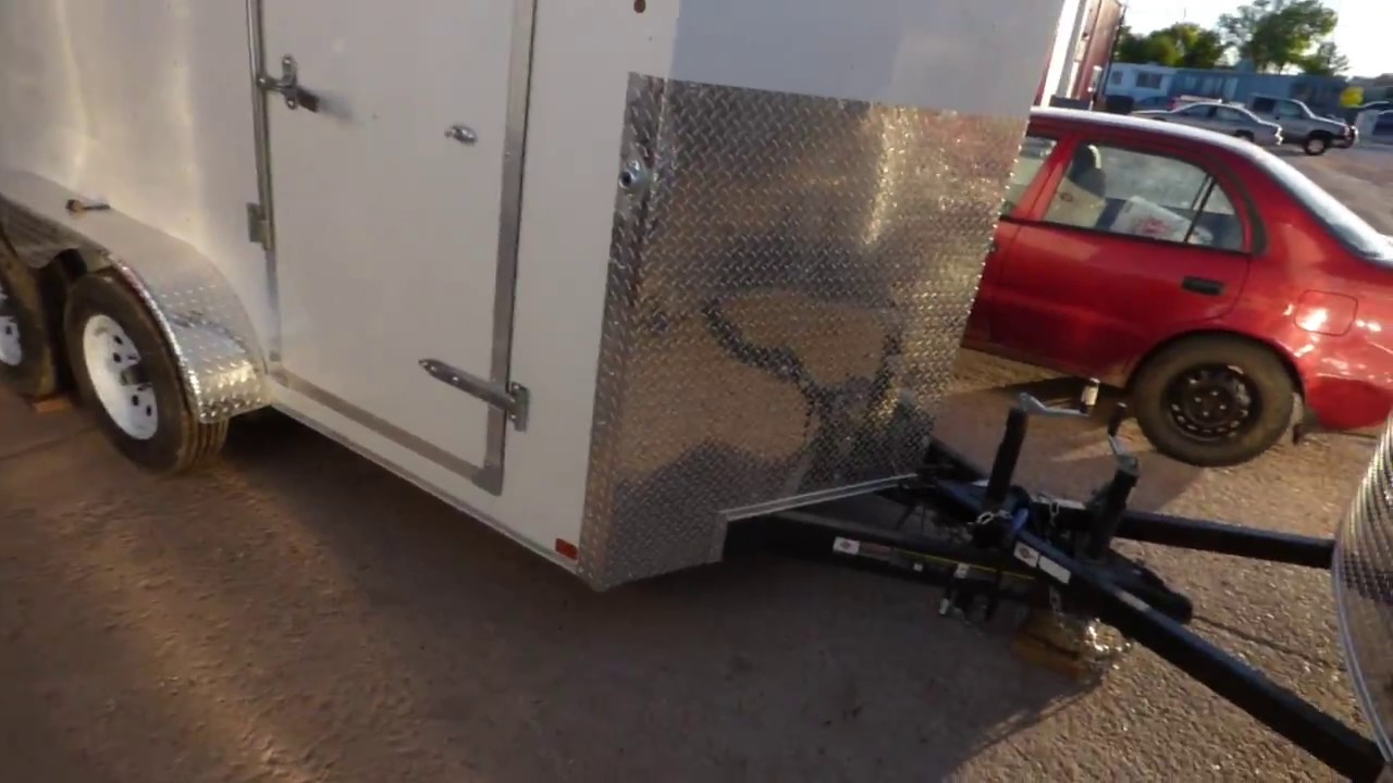 6x12 Enclosed Cargo Trailer - Vnose, Rear Ramp, Side Door, Tandem Dexter Axle