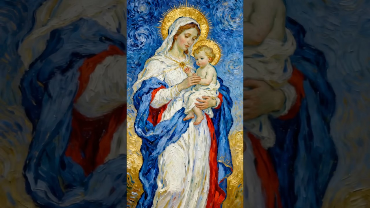 The Virgin Mary holds the Infant Jesus