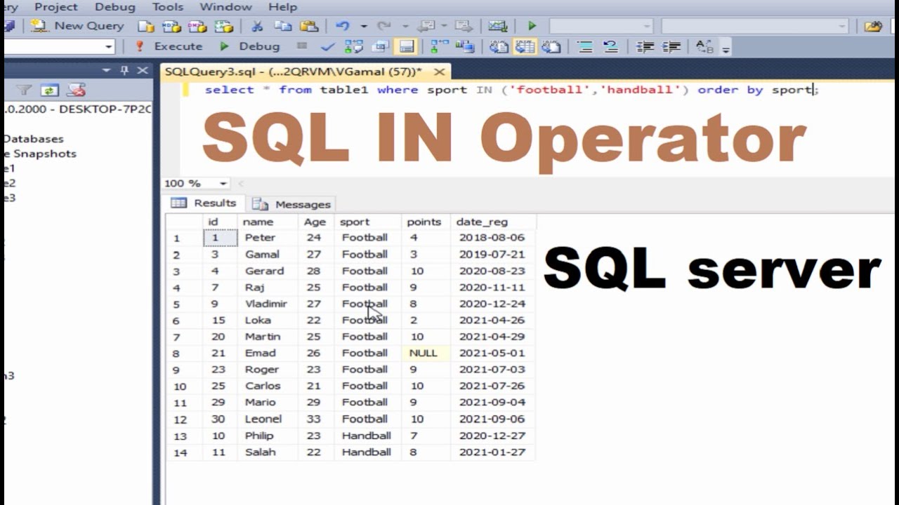 SQL server: How to get multiple values using IN Operator