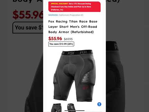 Motorhelmets Store Sale Fox Racing Titan Race and Troy Lee Designs Base Layer Short MX Body Armor