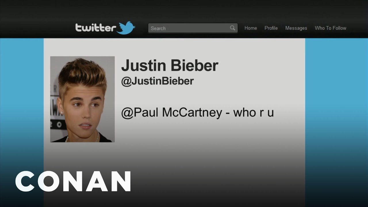 Justin Bieber's Other Apology Tweets | CONAN on TBS