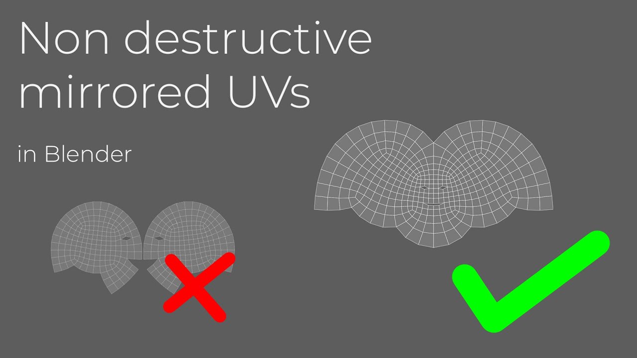 Non destructive mirrored UV workflow Blender